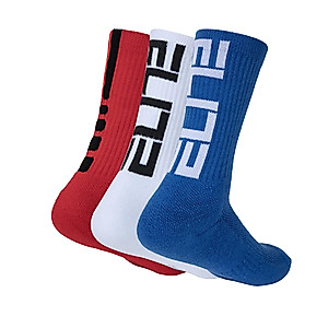 Pawdoer Boys Elite Basketball Crew Socks for Girls Youth Kids, Cushion Performance Athletic Basketball Socks