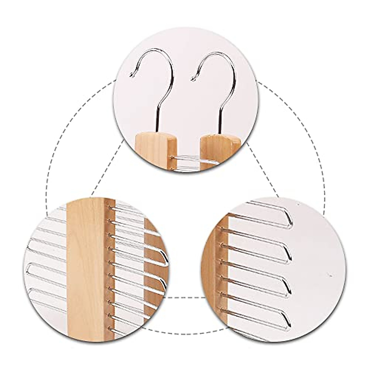 Tie Hanger Wooden Tie Rack Rotable Tie Holder for Home Office Dormitory Hotel Clothing Store