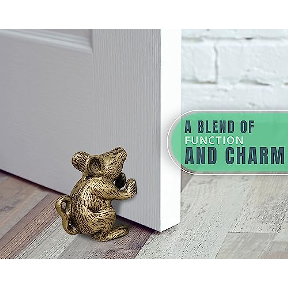 Cast Iron Mouse Door Stop - Vintage Rustic Door Holder by Comfify