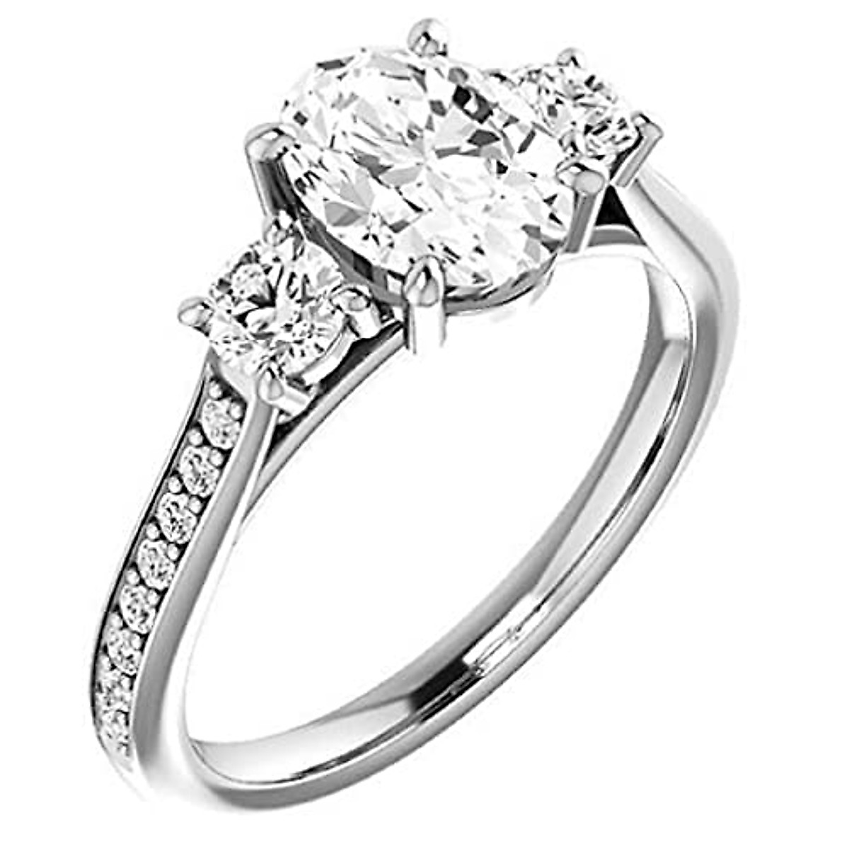 925 Silver, 10K/14K/18K Solid Gold Handmade Engagement Ring, 3 CT Oval Cut Moissanite Solitaire Ring, Wedding Ring for Women/Her, Anniversary Promise Gifts, VVS1 Colorless (10K Solid Rose Gold)