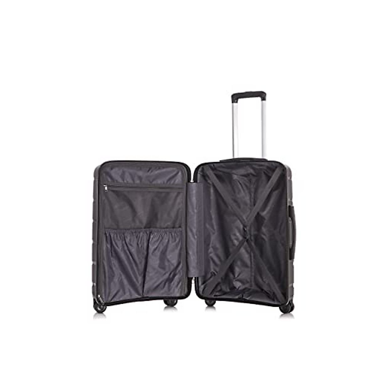 Rockland Pasadena Hardside Spinner Wheel Luggage, Black, 19", 23", 27"