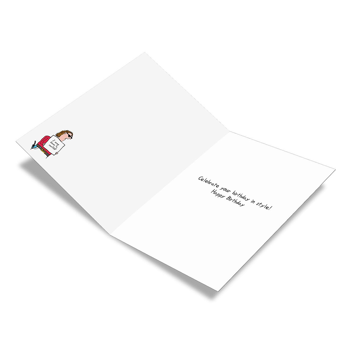 NobleWorks - 1 Hilarious Birthday Card with Envelope - Funny Card with Cartoons, Humor Comic Notecard - Blind Mullet C6150BDG