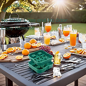 Bongpuda Funny Ice Cube Molds,4 Cavity 3D Bulldog Ice Cube Mold,Silicone Ice Cube Trays Shapes,Ice Cube Model For Bulldog Lovers to Make Whiskey,Cocktails and Fun Drinks Bulldog Gifts(Dark Green)