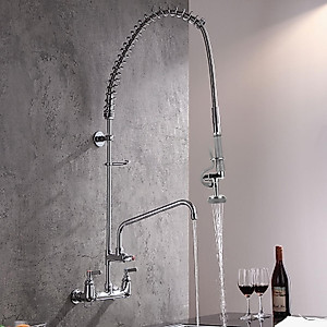 Replacement B-0044-H Commercial Sink Sprayer Hose for T&S Brass, 44 inch Stainless Steel Flexible Pre-Rinse Hose with Heat Resistant Gray Handle Commercial Kitchen Sink Faucet Dish Spray Part