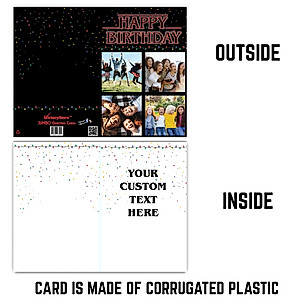 VictoryStore Jumbo 3 Foot Custom Happy Birthday Card, 4 Photo Birthday Card, Custom Inside Text, 2 feet x 3 feet Card