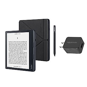 Kobo Sage eReader Bundle with Black SleepCover, Stylus and AC Adapter | 8" HD Touchscreen | Waterproof | Bluetooth | WiFi | 32GB