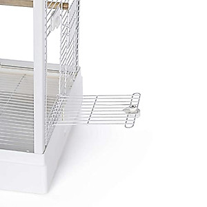Prevue Pet Products Clear View Glass Bird Cage Crystal Palace for Small Birds - White Frame