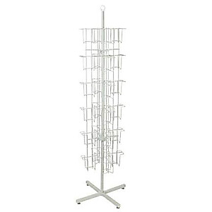 SSWBasics Rotating Greeting Card Rack - 48 Pocket - Overall Dimension: 65”H x 16”D - 48 Pockets Total (Each 5”W x 7”H x 1 5/8”D) - Perfect for Thrift, Retail, Grocery, and Convenience Stores