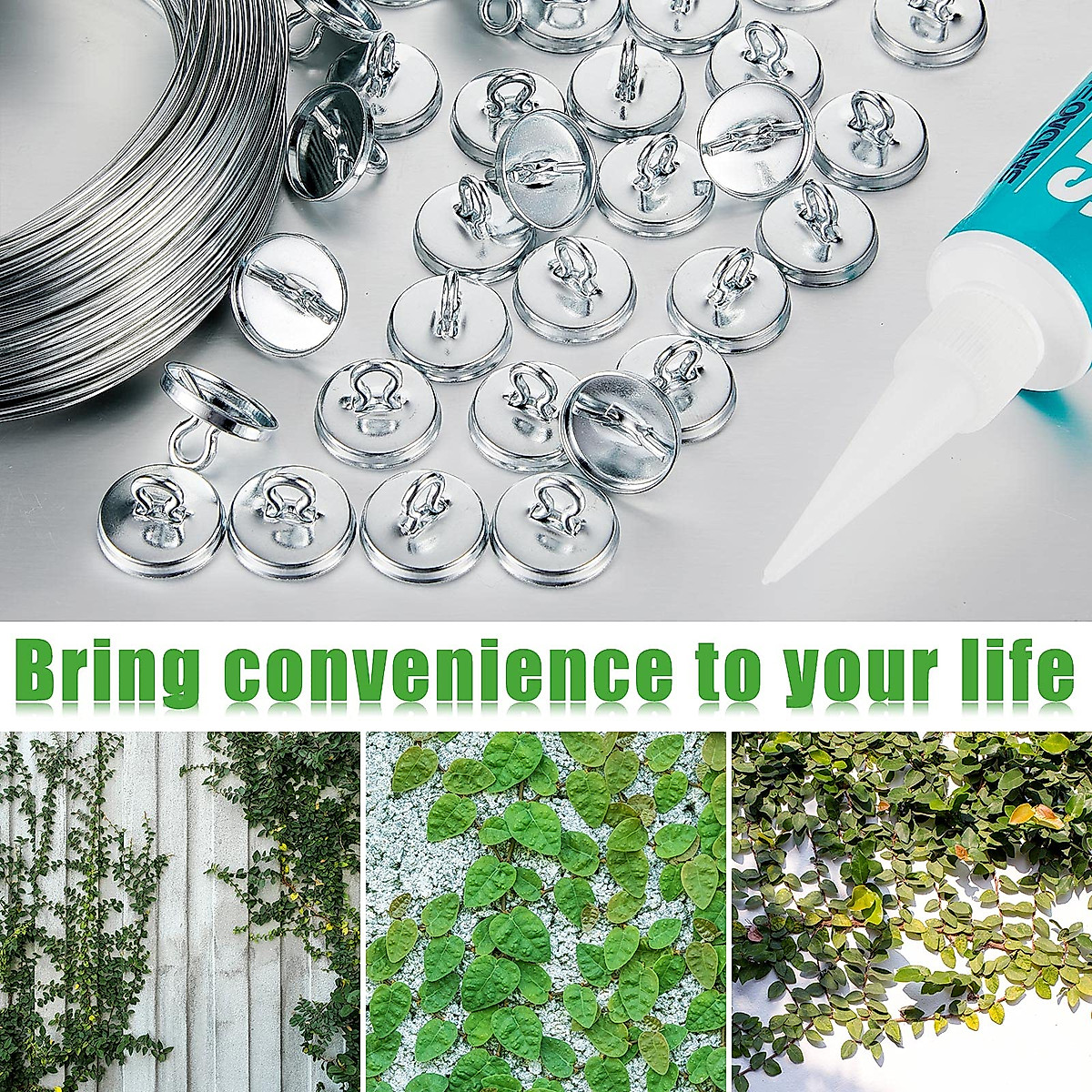 80 Pieces Trellis Anchor Plant Anchors Wall Climbing Plant Anchors Vine Trellis Anchor Plant Trellis System Kits for Trellis Vine and Wall Climbing Plants Supplies