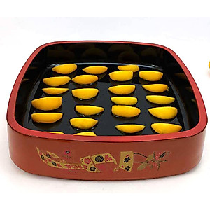 JapanBargain 4076, Sashimi Sushi Serving Tray Plate Platter Dish Japanese Plastic Lacquered Sushi Oke Hangiri, 12.75 inch