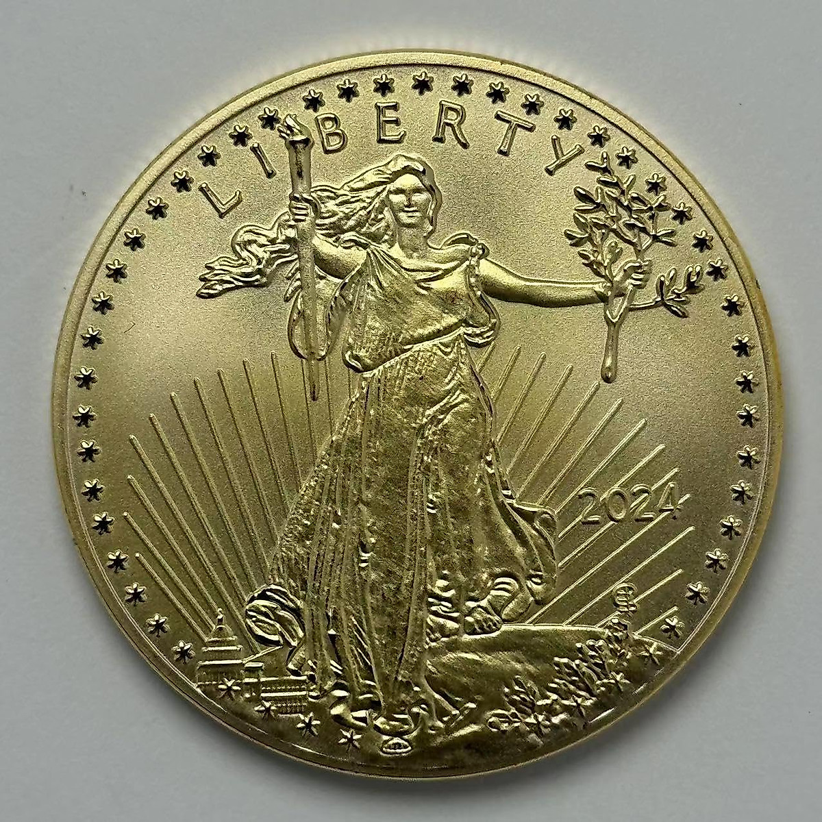 2021-2024 US Coins 1oz The United States Statue of Liberty Gold Plated Coin - American Eagle Coin Commemorative Coin (2024-gold)