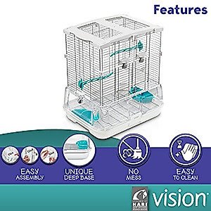Hari Vision S01 Wire Bird Cage, Bird Home for Budgies, Finches and Canaries, Small