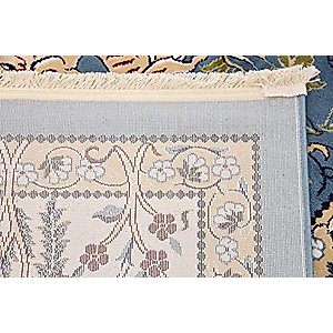 Unique Loom Narenj Collection Classic Traditional Textured Hunting Design Area Rug, 8 ft x 10 ft, Blue/Tan