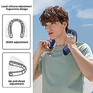 Neck Fan Portable Neck Air Conditioner Rechargeable 4000mAH Battery, Bladeless Neck Fans Neck Cooler for Women Man Personal Fan for Your Neck Cooling Device 3 Speeds Fan and Semiconductor Cooling Chip