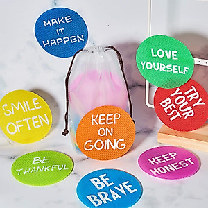 Mudder 24 Pieces 4 Inches Positive Sayings Carpet Markers Classroom Sitting Carpet Markers for Teacher Student