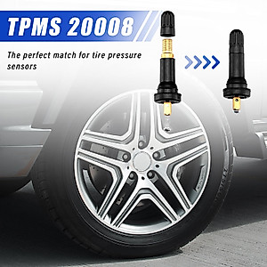 Augeny 5PCS TPMS 20008 Tire Valve Stem, Snap-in Rubber Tubeless Tire Pressure Sensor Valve Stem ​Replacement Compatible with Commander, Liberty, Lucerne, Avenger, Charger, Durango