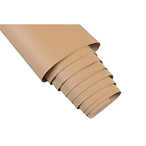 Sand 2 Yards 54" x 72" Soft Synthetic Vinyl Fabric Faux Leather Sheet 54" Wide by The Yard Auto Home Commercial Upholstery Projects Cushion, Seat & Table Pads, Hair Decors(Plus Free Extra 6”)
