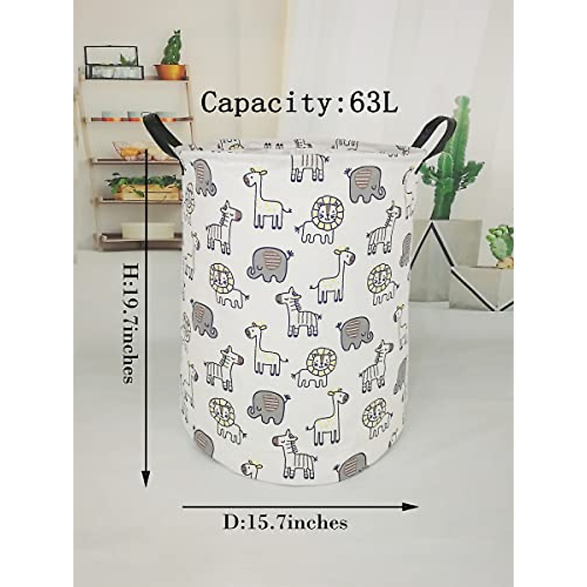 MAIZMZ Large Waterproof Storage Bin Lightweight Organizer Basket for Laundry Hamper Toy Bins Gift Baskets Dirty Clothes College Dorms Kids Bedroom Bathroom(Animals)