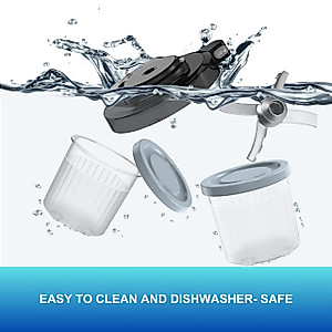 DENEBORE for Ninja Creami Pints and Lids - 4 Pack,16OZ Compatible with NC299AMZ & NC300s Series Ice Cream Makers, Extra Cups Replacement for Ninja Creamy Containers Airtight Anti-slip Dishwasher Safe