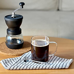 Stylish Handmade Clear Glass Mugs - Set of 2, 14oz, Perfect for Hot or Cold Drinks, Great Gift Idea