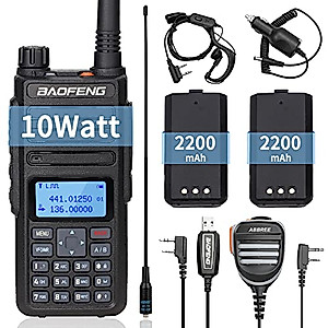 Ham Radio Baofeng BF-H6 10W High Power Two Way Radio Dual Band Handheld Walkie Talkie(UV-5R Upgraded Version) with PL2303 USB Programming Cable etc Extended Kit