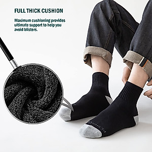 FLSHMCEN Men's Athletic Ankle Socks 8-Pairs Cotton Cushioned Quarter Socks for Men Moisture Wicking Socks Size 7-9/9-12/12-15