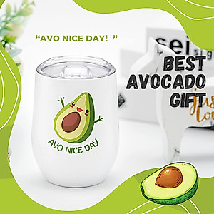 Onebttl Avocado Tumbler 12 oz Travel Coffee Mug, Stainless Steel Insulated Coffee Cups Avocado Lovers Gifts for Women Girls