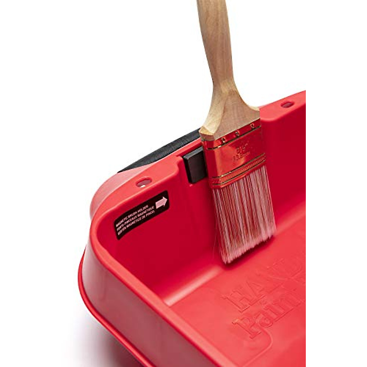 Handy Paint Tray, Deep-Well Design Holds Up to a Gallon of Paint or Stain, Sturdy Handles on Both Ends, Integrated Magnetic Brush Holder