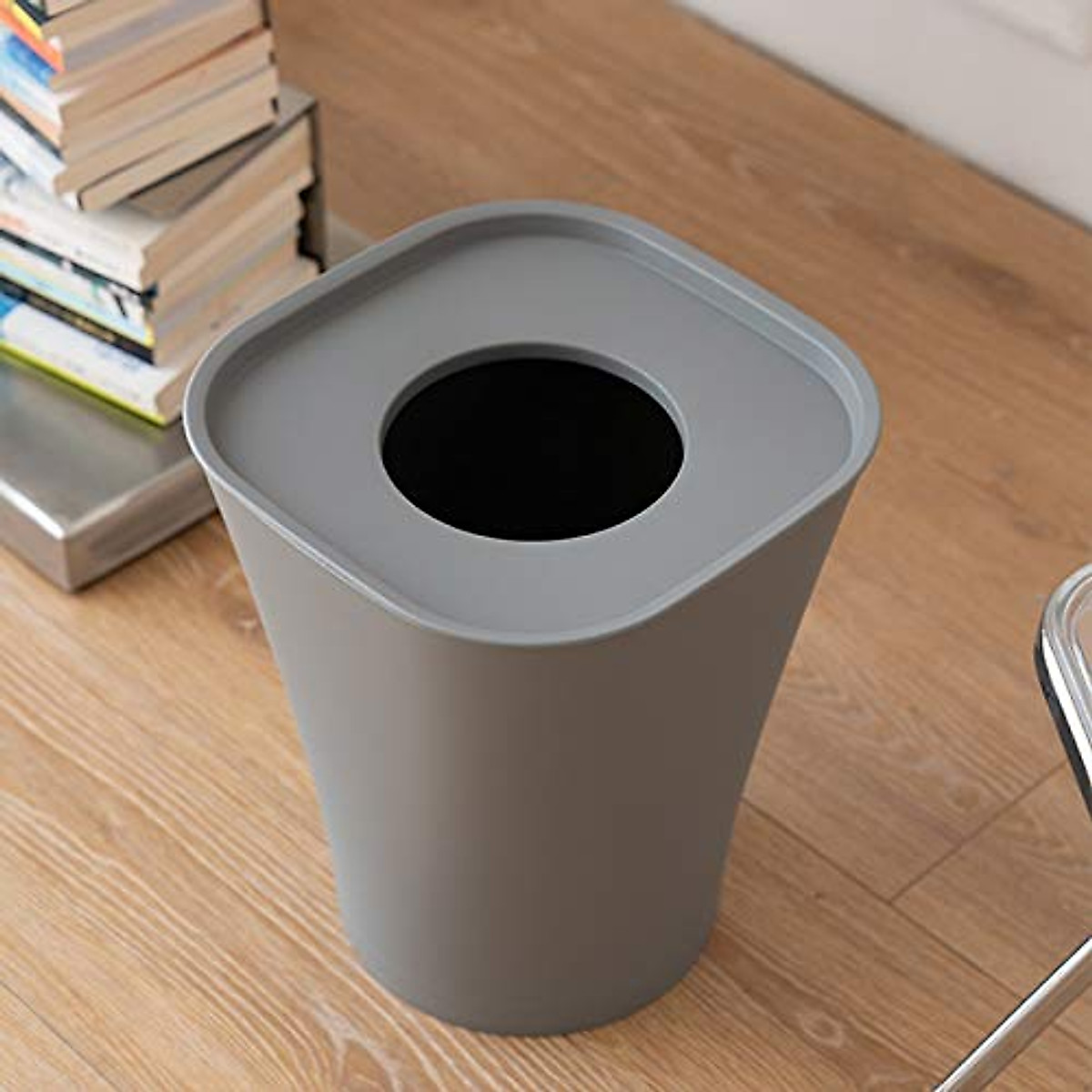 UNNIQ Trash can, Garbage Bin Household PP Material Trash Bin with Gland Placed in The Living Room Kitchen Bedroom (Color : Black)
