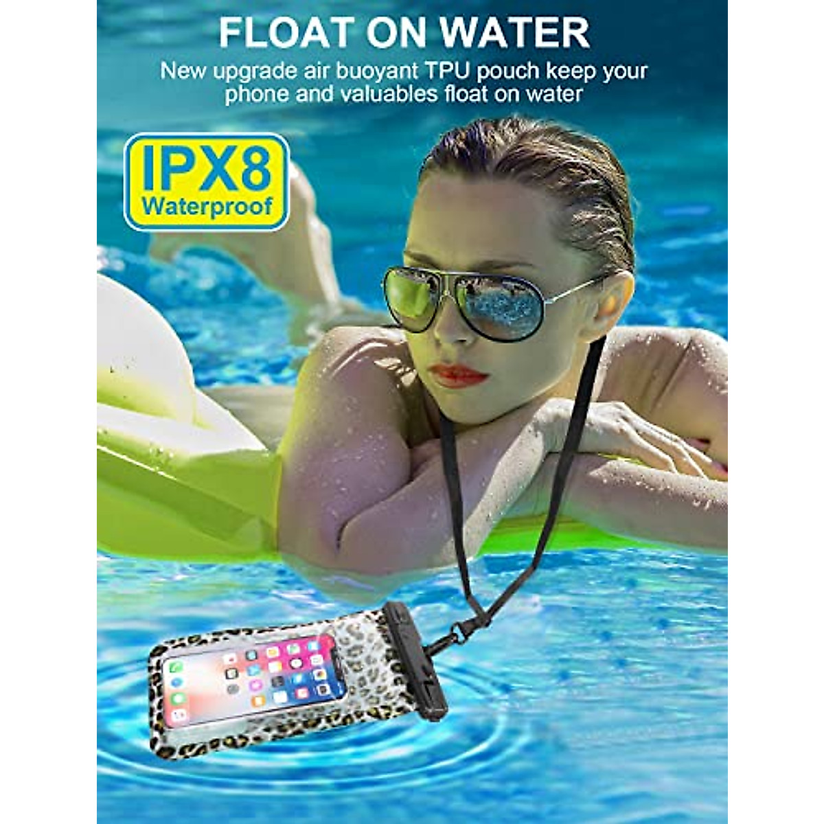 Universal Waterproof Phone Pouch, Floating Waterproof Phone Case for iPhone 14 13 12 11 Pro Max XS Plus Samsung Galaxy-7", IPX8 Cell Phone Dry Bag -4 Pack