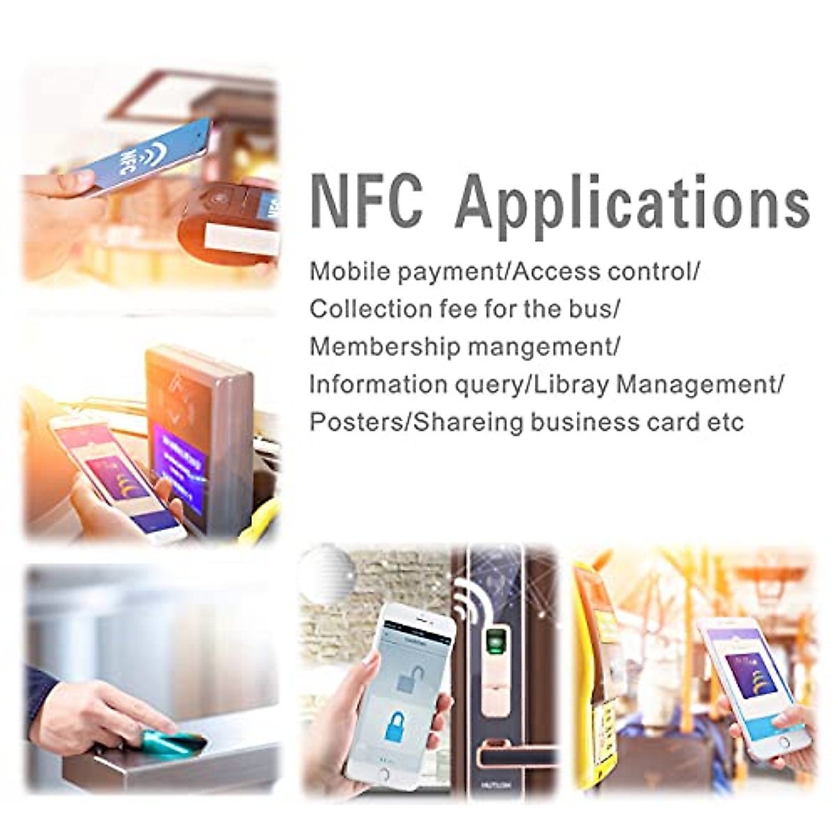 50pcs NFC Cards NFC Tags Ntag 215 NFC chip NFC 215 tag rewritable NFC Coin Cards，Compatible with Tagmo and NFC Enabled Mobile Phones and Devices, Round (25 mm/ 1 Inch)