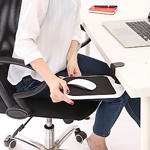 Under-Desk Mouse Tray,Easy Clamp-On Mouse Pad Rotating 360,Clamp on Mouse Platform,Extended Rotating Platform Tray,Slide Out Mouse Tray for Home,Office to Save Space(White)