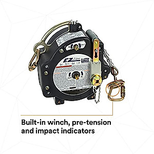 3M DBI-SALA EZ-Line 7605060 Retractable Horizontal Lifeline System, 60' Galvanized Cable, Built In Winch, Tension and Impact Indicators, Blue