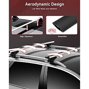 GDSMOTU 2Pcs Roof Racks Cross Bars Compatible for Honda CR-V 2017-2022 Luggage Cargo Carrier, Black 165LBS Aluminum Cargo Carrier Rooftop Bag Luggage Racks Cross bar