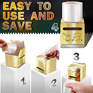 8 Rolls Disposable Eyebrow Tattoo Plastic Wrap Transparent Makeup Preservative Film Cosmetic Wrap Cover Tape Roll with Box Microblading Cutter for Eyebrow Lips Permanent Make up Supplies Salons