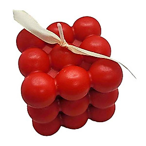 Airapeutic Vanilla Coconut Small Aesthetic Decorative Red Scented Bubble Candle Soy Wax Essential Oil Aromatherapy Cool Funky Trendy For Party Holiday Christmas Room Home Bathroom Decor Shaped Candles