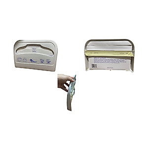 SoNeat Half-Fold Toilet Seat Cover and ABS Plastic Dispenser Set - 400 CT XL Flushable Disposable Toilet Seat Cover Pack for Commercial, and Travel Accessories, 2 Pack, Regular