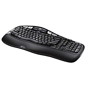 Logitech K350 Wave Ergonomic Keyboard with Unifying Wireless Technology - Black