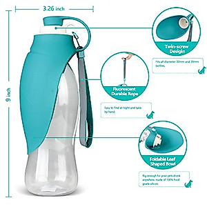 Dog Water Bottle for Walking, TIOVERY Pet Water Dispenser Feeder Container Portable with Drinking Cup Bowl Outdoor Hiking, Travel for Puppy, Cats, Hamsters, Rabbits and Other Small Animals 20 OZ