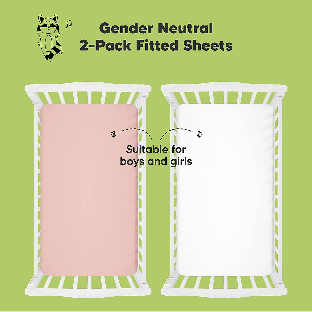 KeaBabies 2-Pack Organic Crib Sheets for Boys, Girls - Jersey Fitted Crib Sheet, Baby Crib Sheets Neutral, Crib Mattress Sheet, Cotton Crib Sheets, Soft Baby Sheets, Unisex Crib Fitted Sheet
