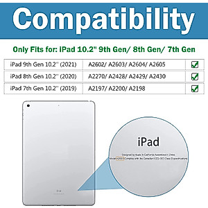 ProCase Smart Case for iPad 10.2 Case iPad 9th 8th 7th Generation Case, Hard Back Protective Cover iPad Case for iPad 10.2 Inch – Black