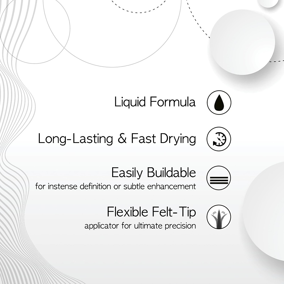 Ruby Kisses Classic Liquid Eyeliner, Smudgeproof Long Lasting Eye Makeup with Felt-Tip Applicator (1 PACK, White)