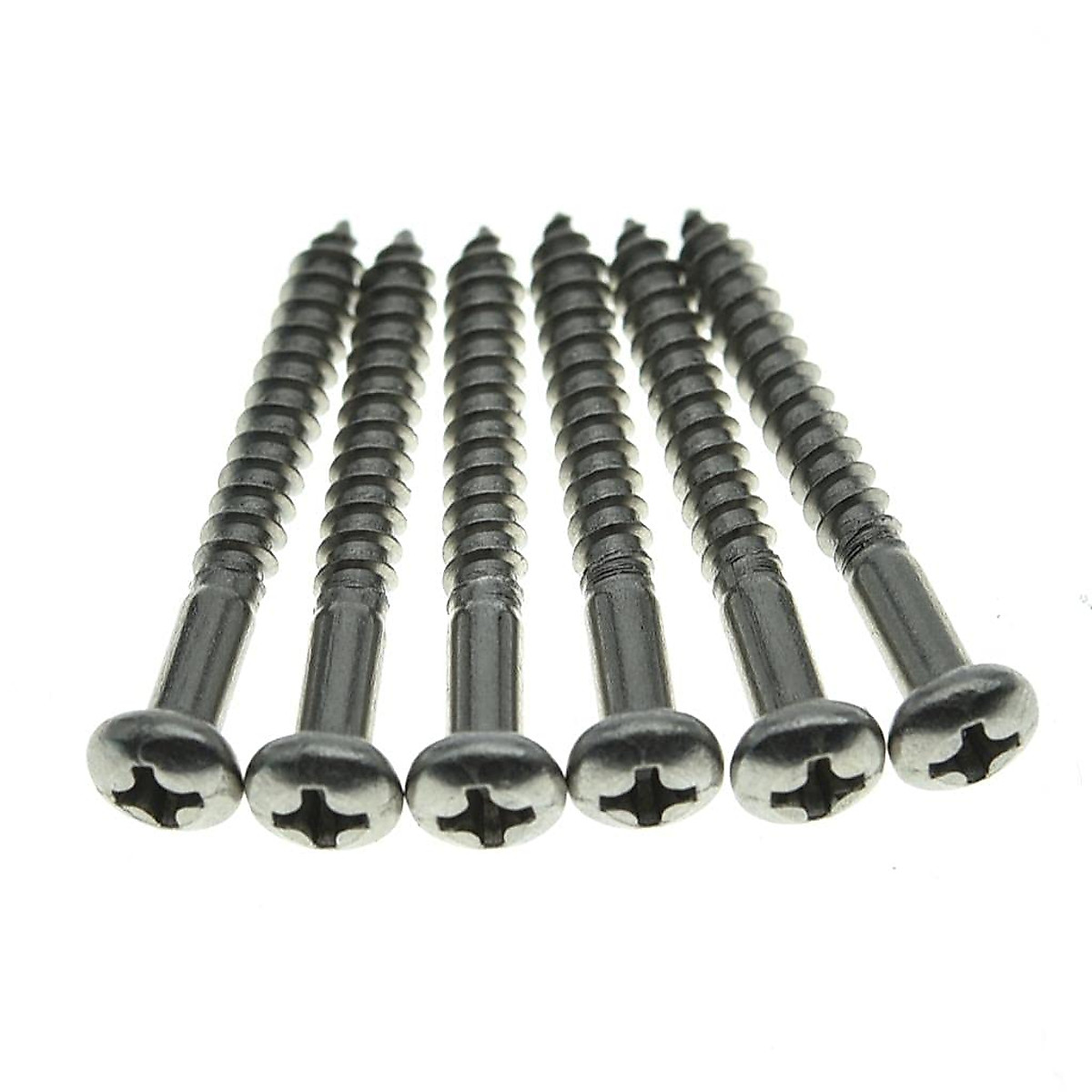 KAISH 6-Pack Stainless Steel Phillips oval-head Vintage Style Guitar Tremolo Bridge Mounting Screws for Strat/Stratocaster