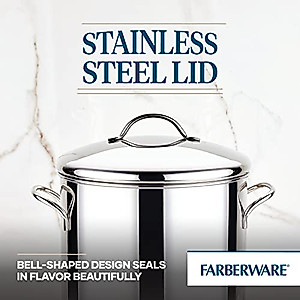 Farberware 50008 Classic Stainless Steel Stock Pot/Stockpot with Lid - 12 Quart, Silver