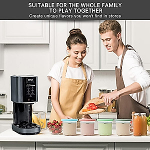 AMPtaan Creami Pints and Lids Compatible with NC301 NC300 NC299AMZ Series Ice Cream Maker - Dishwasher Safe