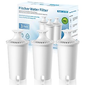 WaterJingYi Replacement for Brita® Filter, NSF Certified Water Filter Pitchers Cartridges for Brita® Classic 35557, Ob03, Mavea® 107007, Lasts Two Months or 40 Gallons,Pack of 3