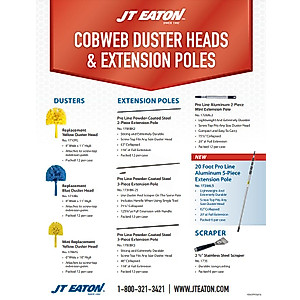 JT Eaton 1710YL Duster Replacement Head for Corners and Crevices, 7" x 6", Yellow, Case of 12