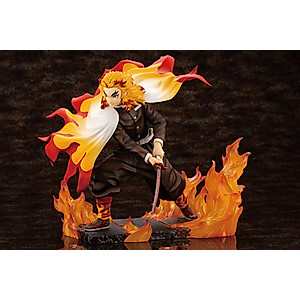Kotobukiya Demon Slayer: Kimetsu no Yaiba: Kyojuro Rengoku ArtFX J Statue, Multicolor
