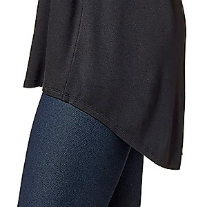 HUE Women's Perfect Legging Tunic Tee, Black – Long Sleeve, Large