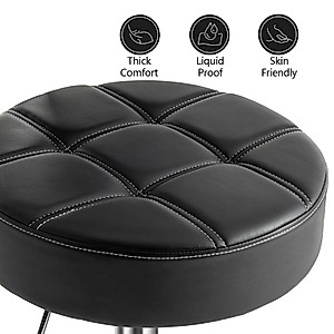 CoVibrant Lockable Rolling Stool Adjustable Swivel Stool with Noiseless Rubber Wheels and Foot Rest for Kitchen Medical Esthetician Studio